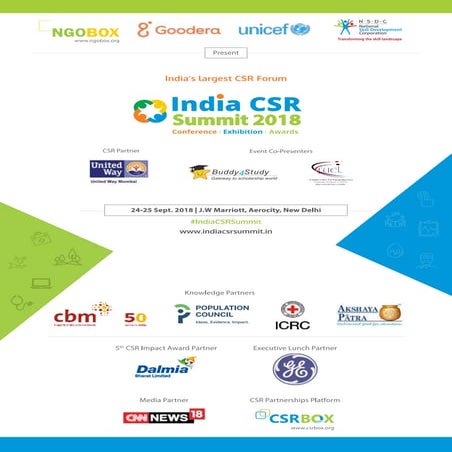 India CSR Summit & Exhibition 2018 Brochure-NGOBOX | PDF
