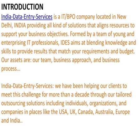 India data entry | PPTX | Information Services Industry | Industries