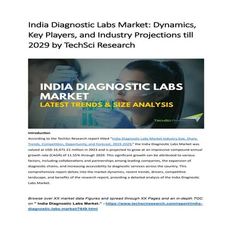 India Diagnostic Labs Market: Dynamics, Key Players, and Industry Projections till 2029 by ...