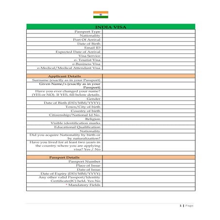India e-visa Questionnaire (2).doc
