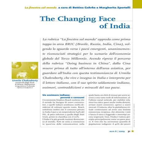 La voce di Urmila Chakraborty: "The Changing Face of India" | PDF