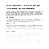 India Full form – What is the full form of India? Jankarihub