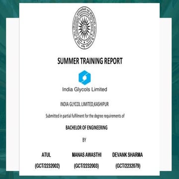 Presentation on industrial training in kashipur igl | PPTX