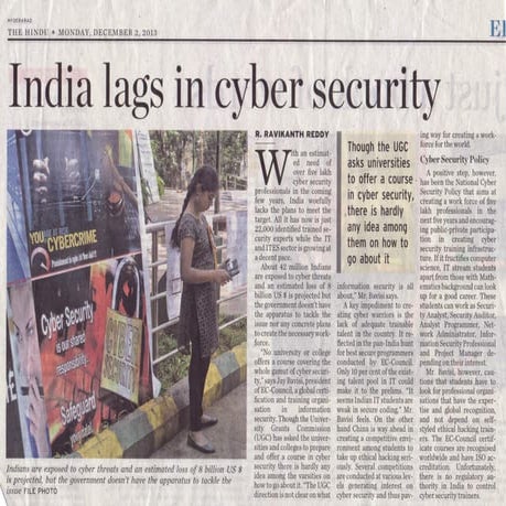 India lags in cyber security | PDF