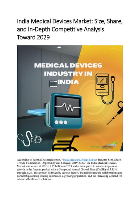 Medical device market (India) | PPTX