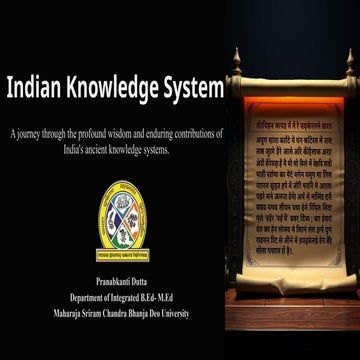 INDIAN KNOWLEDGE SYSTEM by Pranabkanti Dutta | PPTX