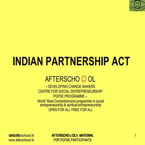 Indian Partnership Act | PPS