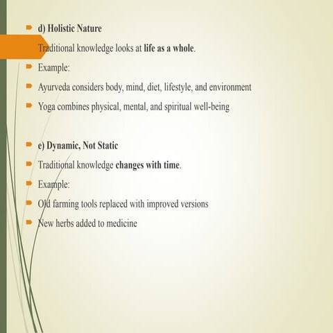 Traditional knowledge definition, scope and importance, Protection ...