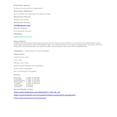 Indiana Automotive Equipment.docx