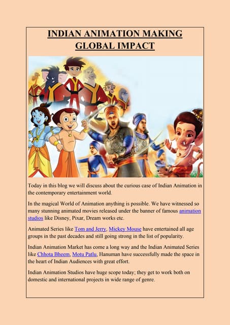 THE FIRST 5 YEARS OF INDIAN ANIMATION MOVIES | PPT