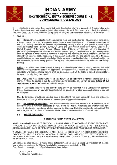 Eligibility Criteria for Joining Indian Army | PPTX | Secondary ...