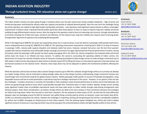 Research on Indian aviation Industry | PPT