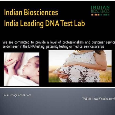 Indian biosciences dna testing lab | PPT