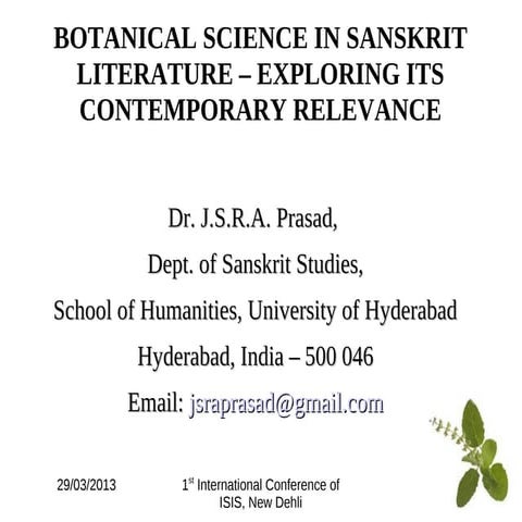 Concepts of ancient Indian botany | PDF