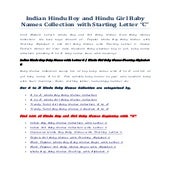 Indian boy and girl baby names collection with starting letter c