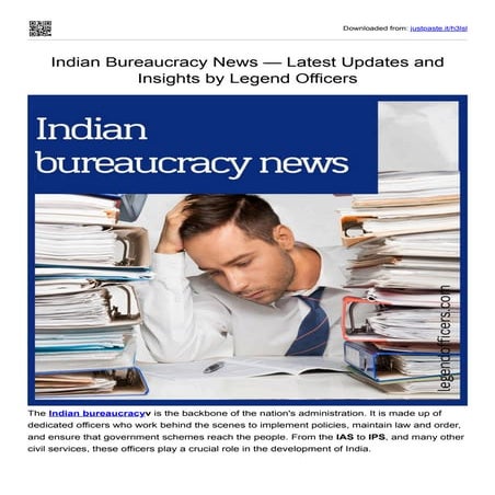 Indian Bureaucracy News — Latest Updates and Insights by Legend ...