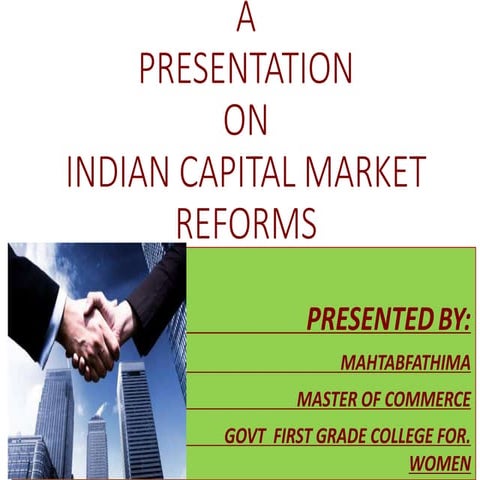 Indian capital market reforms | PPT