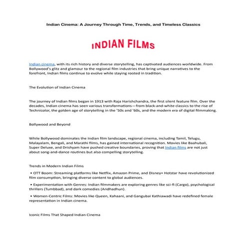 Indian Films - Watch Indian Films Movies Online | PDF