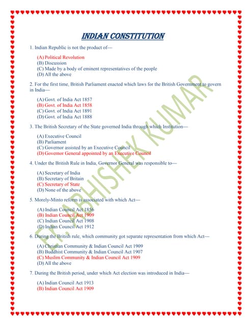 Republic day Quiz showing questions and answer | DOCX | Hinduism ...