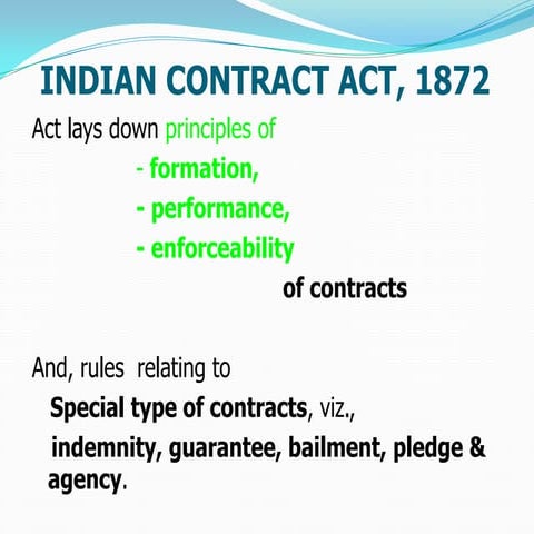 Indian contract act 1872 | PPT