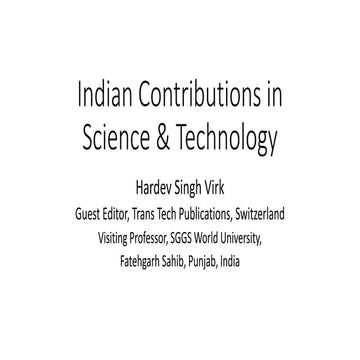 Indian contributions in science & technology | PPTX