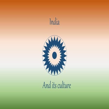 Indian culture presentation about it. In english | PPTX