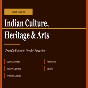 A Journey Through Indian Culture, Heritage, and Arts: From Ancient ...