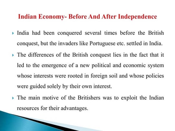 Indian Economy on the Eve Of Independence class XII | PPTX