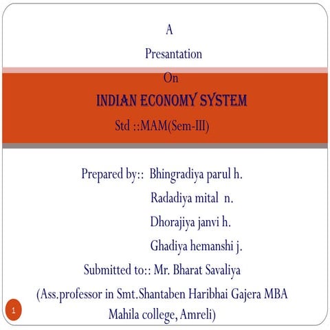 Indian economy system | PPT
