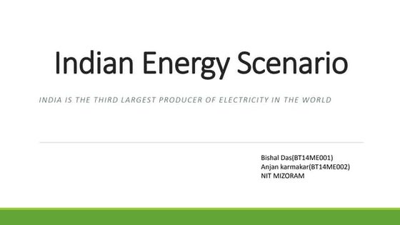 Energy scenario -past -present & Future | PPT