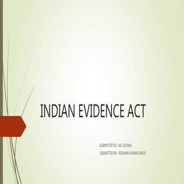 Indian evidence act | PPTX