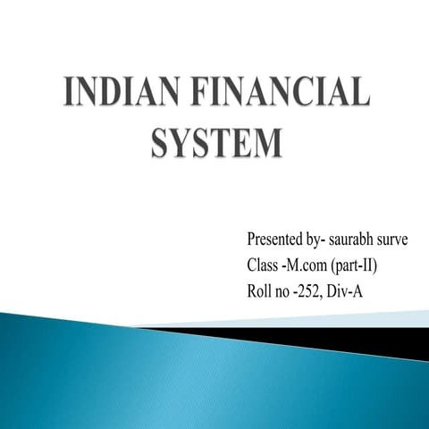 Indian financial system | PPTX