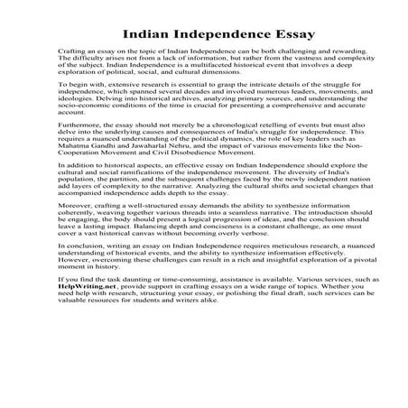 Indian Independence Essay. Essay on Independence Day Independence Day ...