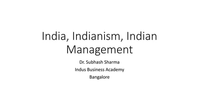 Evolution of Indian Management/ Bhartiya Management | PPTX