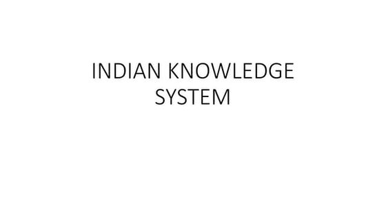 Indian Knowledge System | PDF