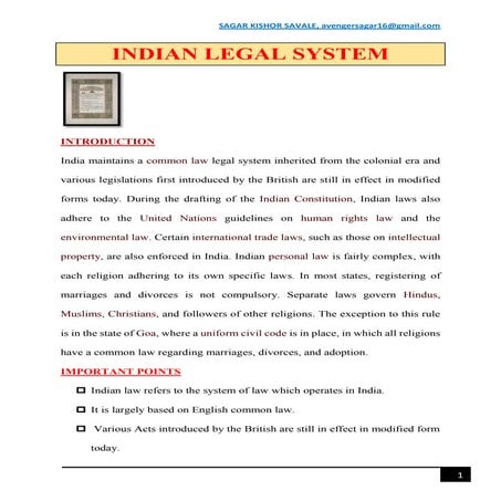 Indian legal system | PDF