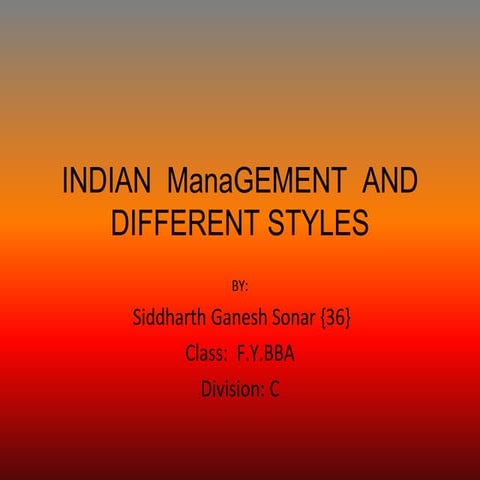 Indian management ethos | PPT