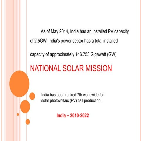 Indian National Solar Mission | PPTX
