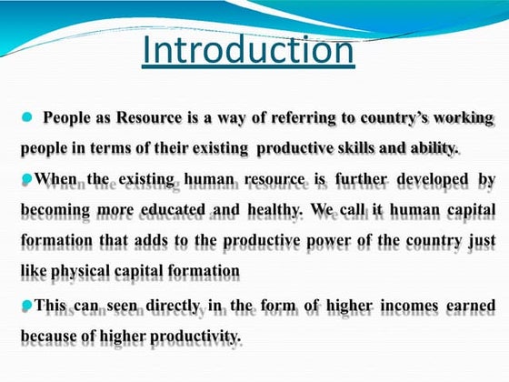 PEOPLE AS RESOURCE Class 9 cbse ppt-1.pptx | Business | Business and ...