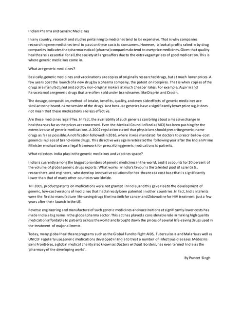 " GENERIC MEDICINE'' | PPTX | Pharmaceutical Industry | Industries