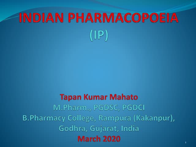 List of pharmacopoeia | DOCX