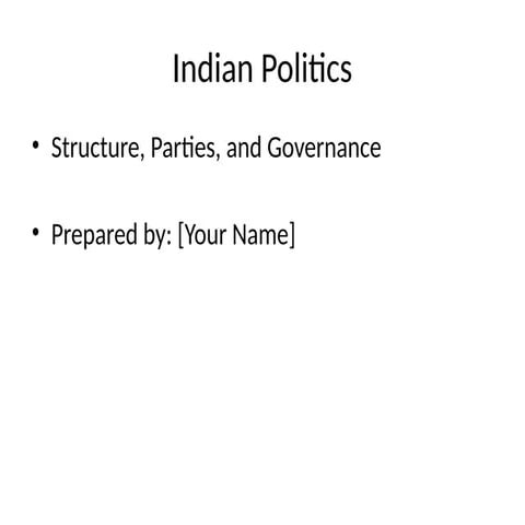 Indian politics_my vote my india | PDF