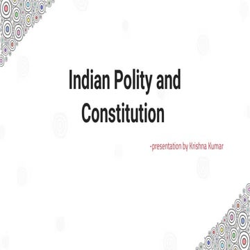 This pdf on the indian polity and constitution. | PDF