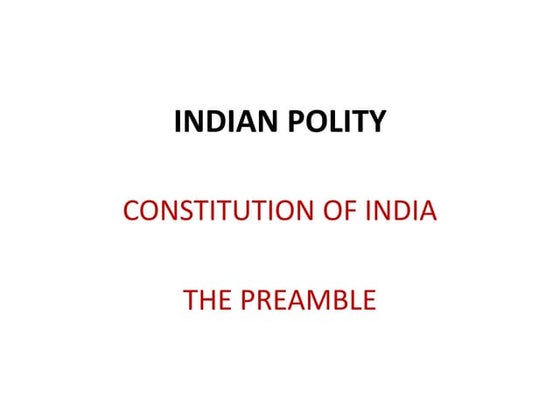 The Indian Constitution ppt | PPT