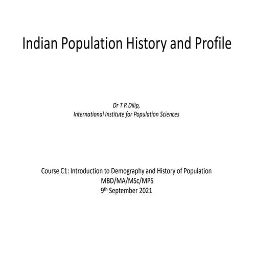 Indian population history and profile | PPT
