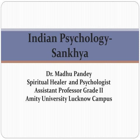 Indian psychology I sankhya philosophy ppt | PDF