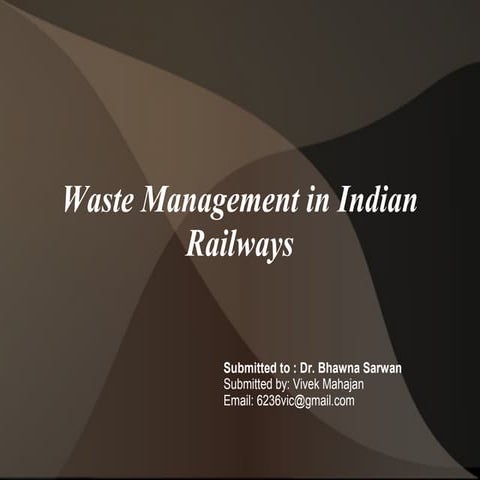 Indian railways waste management | PPT
