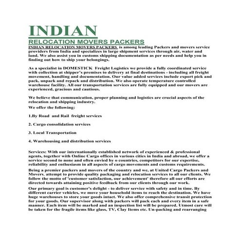 Indian relocation profile | PDF