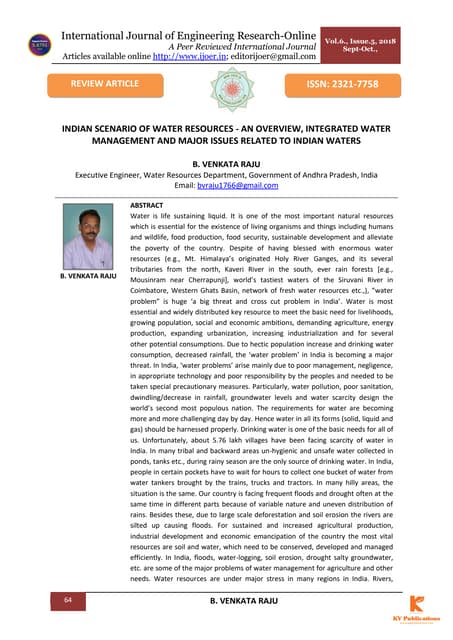 water Resources of India - By Anjali Patel mam (IGKV Raipur, C.G) | PPTX