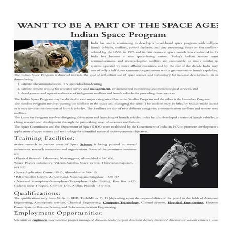 Indian Space Program | PDF